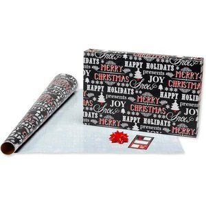 Party Supplies | 12 Sq Ft Red And Black Christmas Wrapping Paper 4 ...